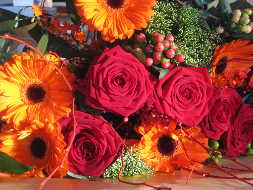 Bouquet couleurs feu - Valérie Fleurs